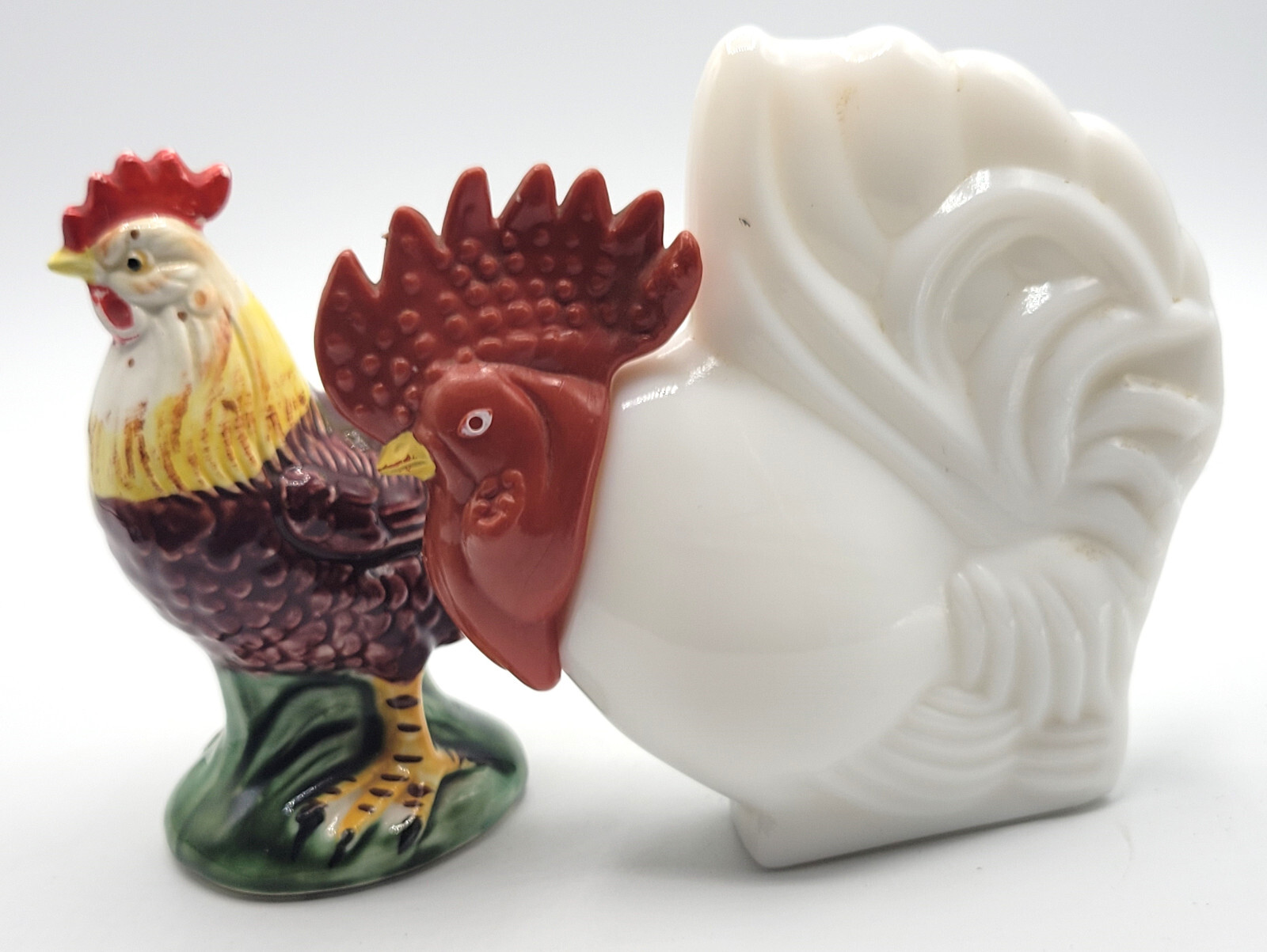 2 Vintage Rooster Chicken Figurines Avon Bottle-EMPTY Farmhouse ...