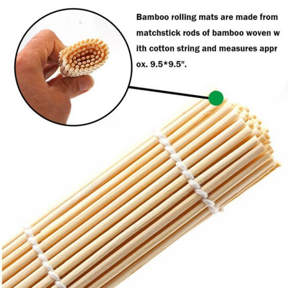 Sushi Maker Curtain Rolling Mat Rice Roller Natural Bamboo Japanese ...