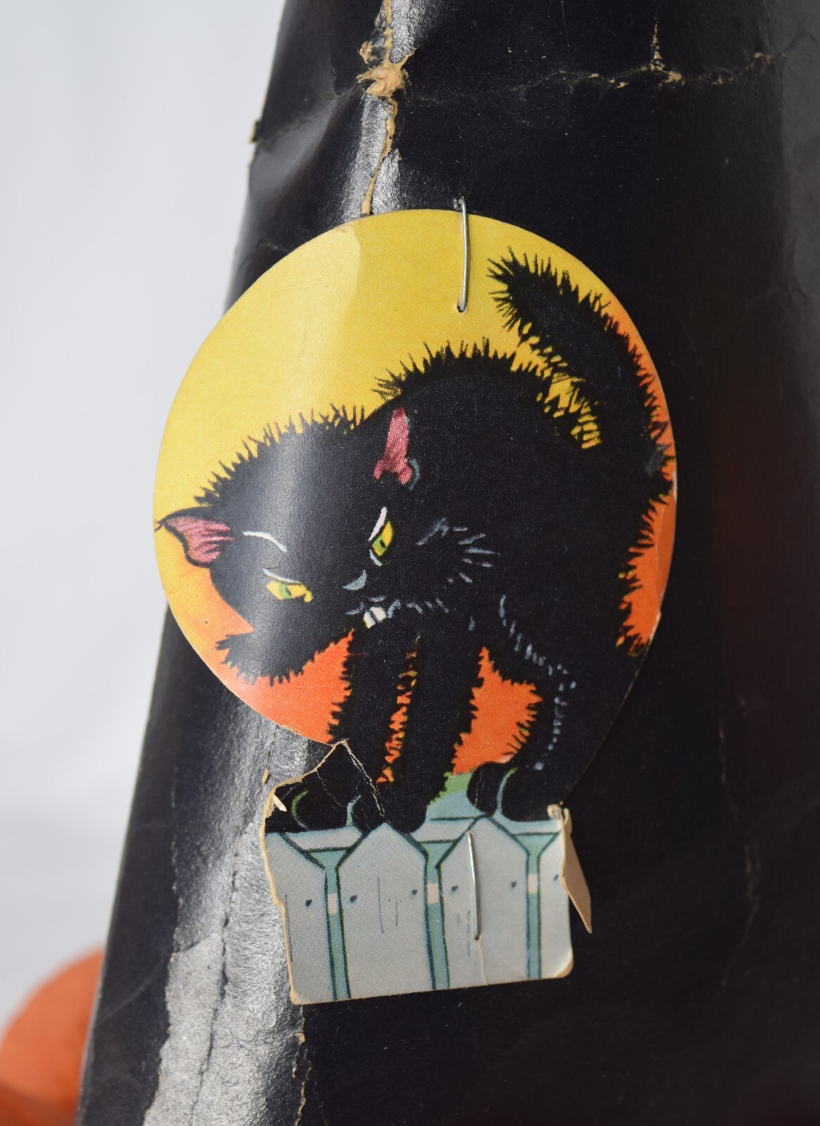 Big 14" Tall Vintage Halloween Cardboard & Crepe Paper Black Cat Party ...