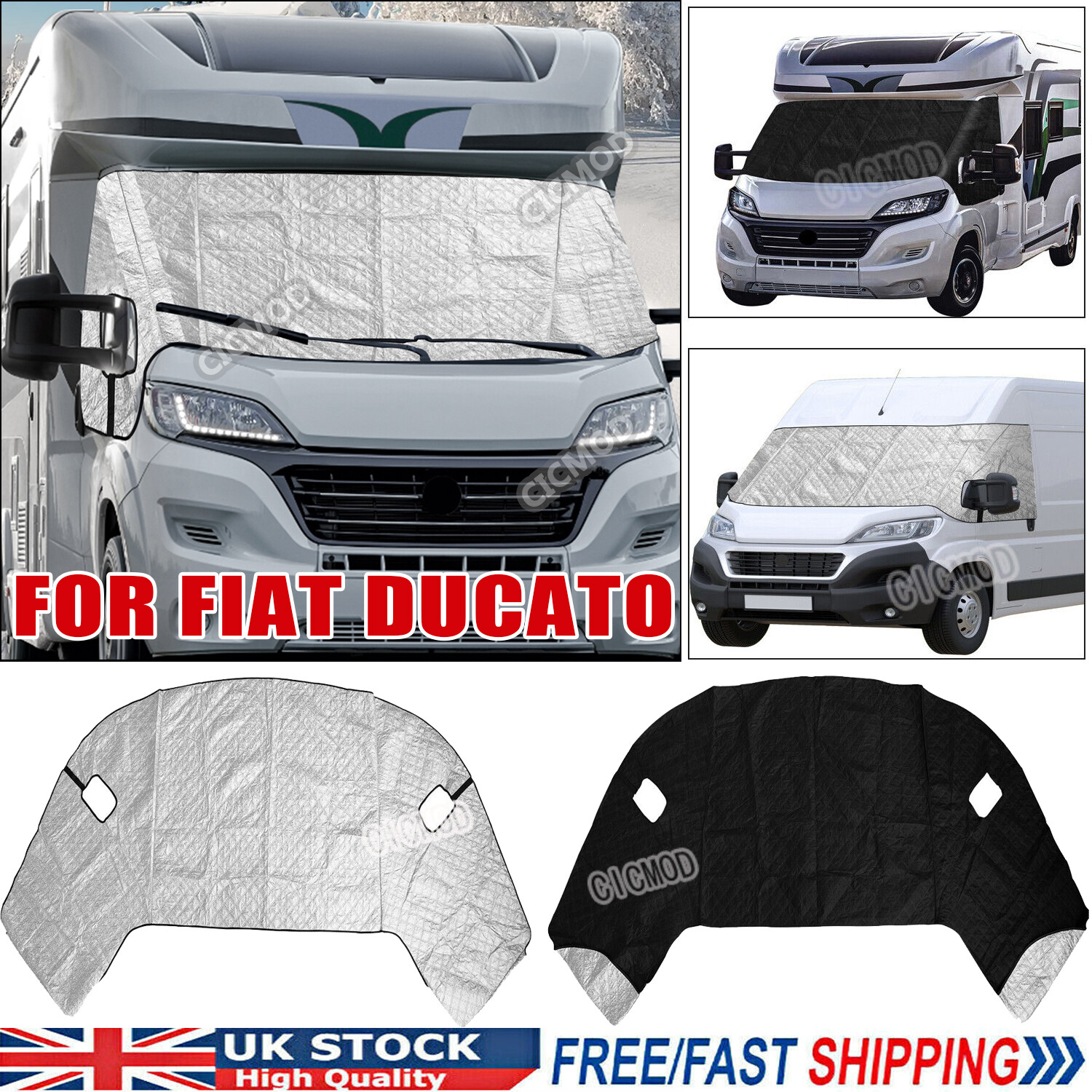 Motorhome Thermal Windscreen Screen Cover Wrap Black Out Blinds For ...
