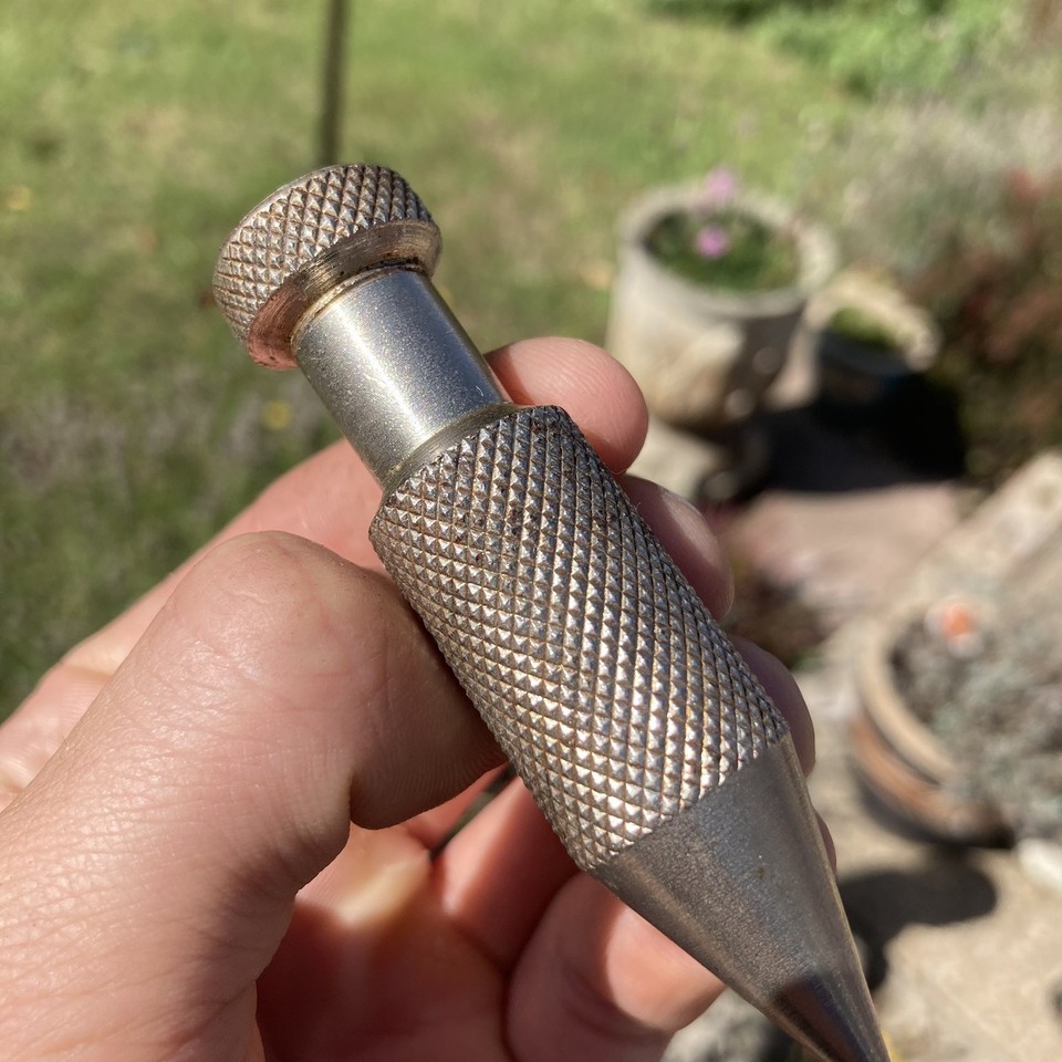 Vintage Steel Plumb Bob Rare Antique Screw Top Solid Metal Unique Cone ...