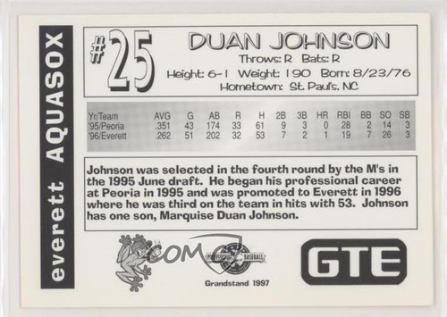 1997 Grandstand Everett AquaSox Duan Johnson | eBay