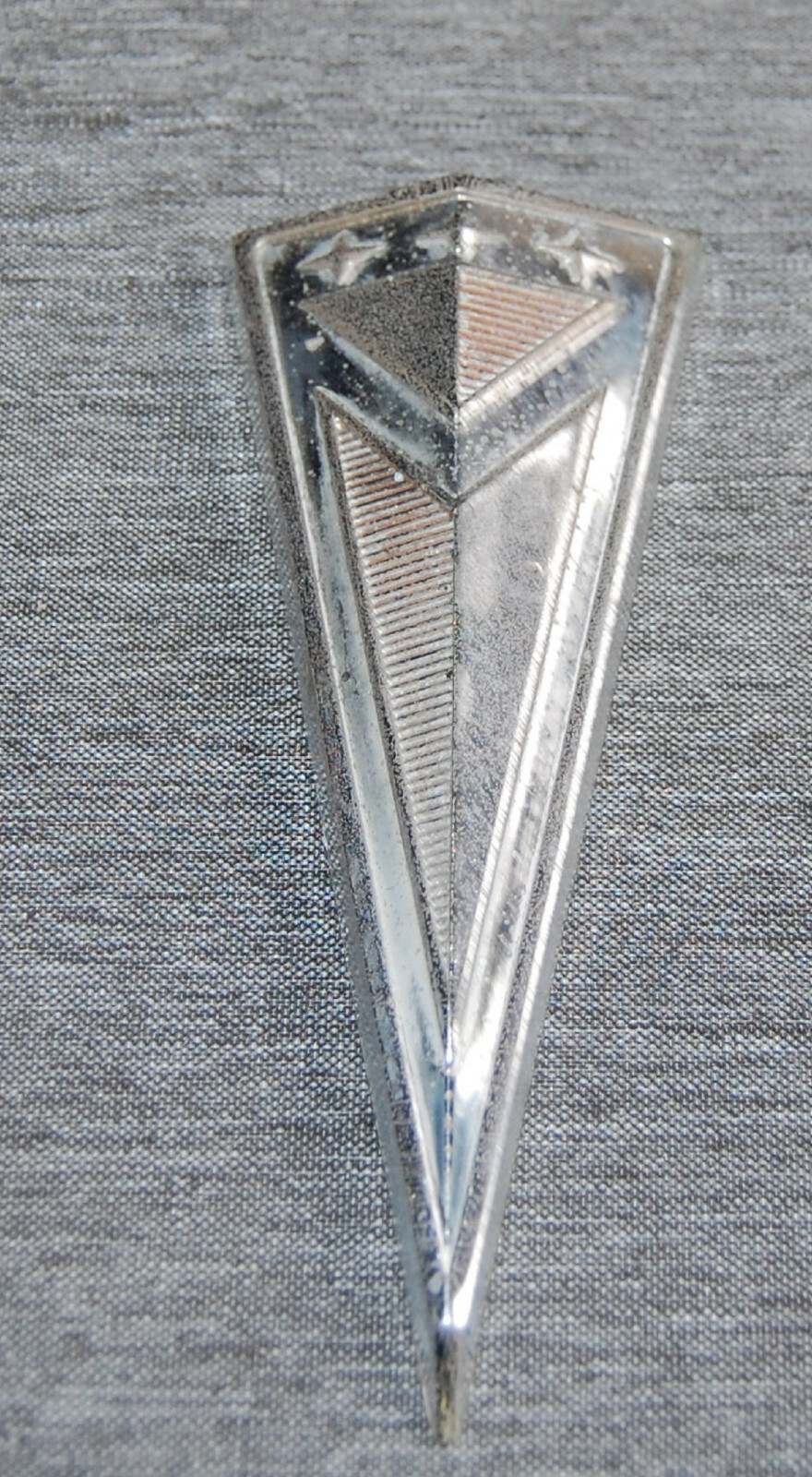 OEM 2 x 5 3/4" Triangular Pontiac Grill Emblem / Badge Metal #51 Car ...