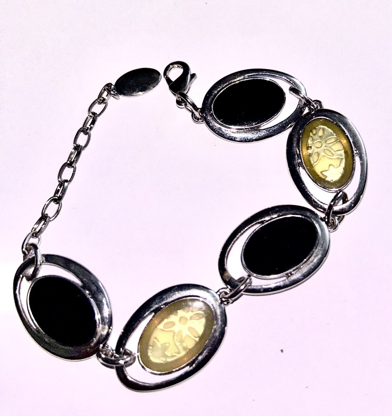 Lagenlook Silver & Black bracelet -New | eBay Australia