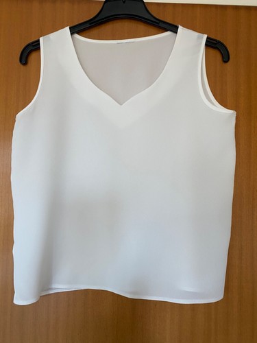 White Polyester Vest Top Size S/M | eBay