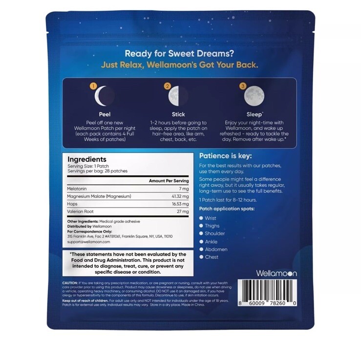 Wellamoon Sleep Support 28 Patches Per Pk 2 Packs a total 56 patches ...
