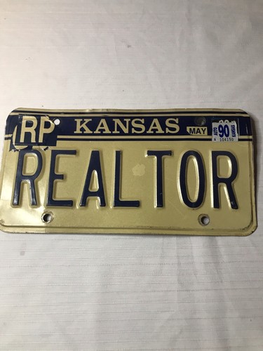 Vintage Kansas Vanity "REALTOR" License Plate 1990 Work, Selling ...