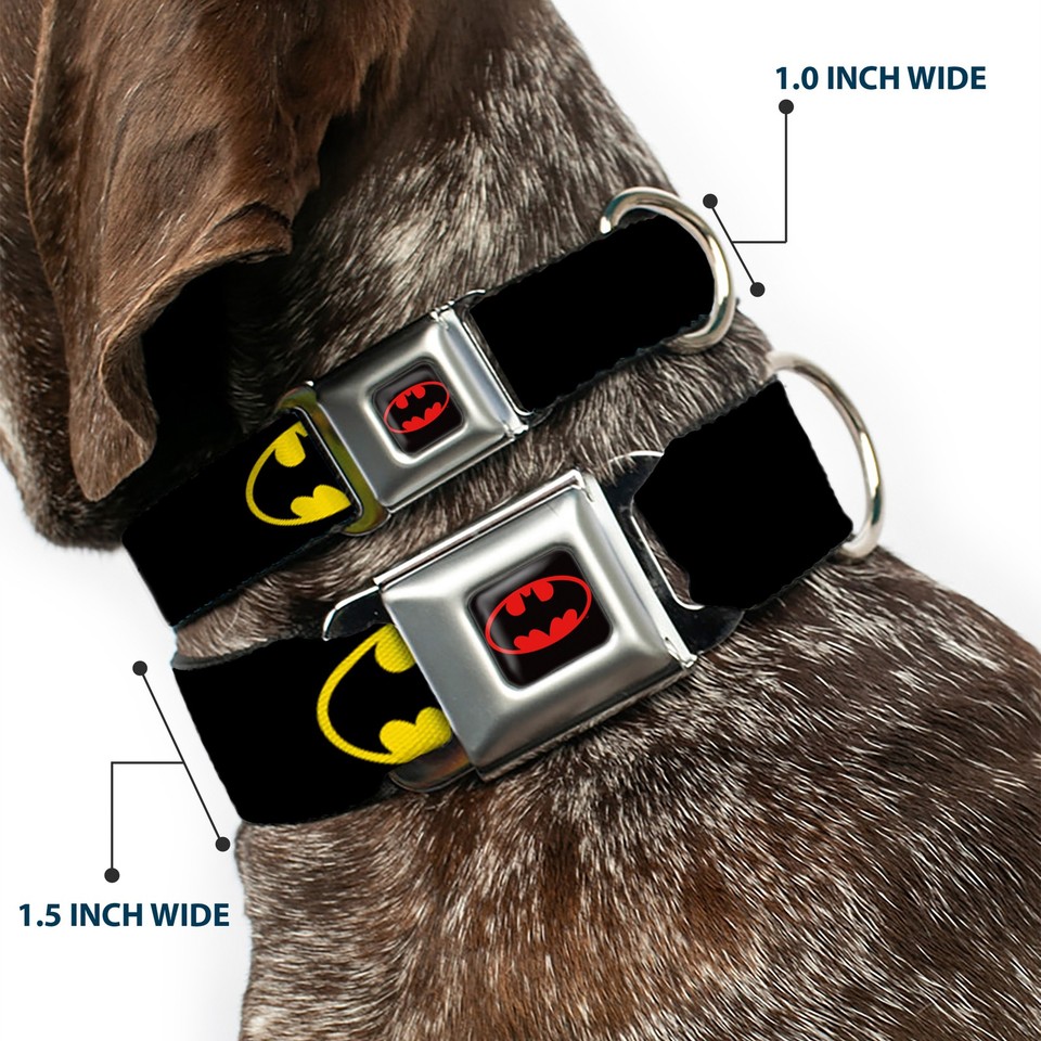 Dog Collar BMC-Batman Black/Yellow Batman Shield Black/Yellow WIDE-S ...