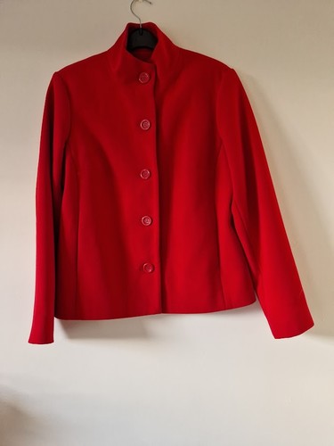 Damart Bright Red Jacket Lined Size 14 | eBay UK