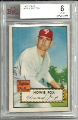 1952 TOPPS # 209 HOWIE FOX BVG 6 EX- MINT PHILLIES | eBay
