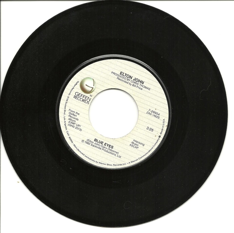 Elton John-Blue Eyes/Hey Papa Legba-w/PS-45 RPM-NM-Rock-7"-Single-vinyl ...