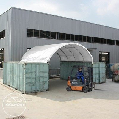 Container Überdachung 10x12 m, Contop Unterstand Zelthalle PVC ca. 720 ...