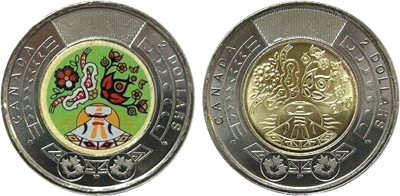 2023 Canada $2 National Indigenous Peoples Day Colorized & Plain Toonie ...