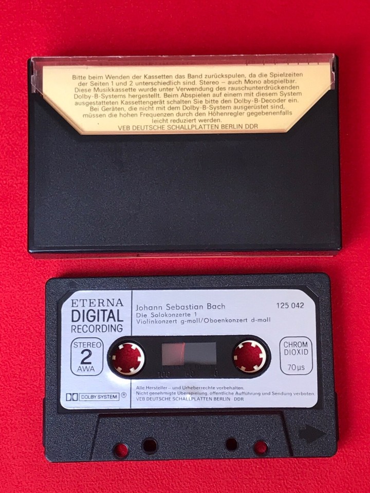 ETERNA MC Kassette J.S.BACH - Die Solo Konzerte 1 Collegium Musicum ...