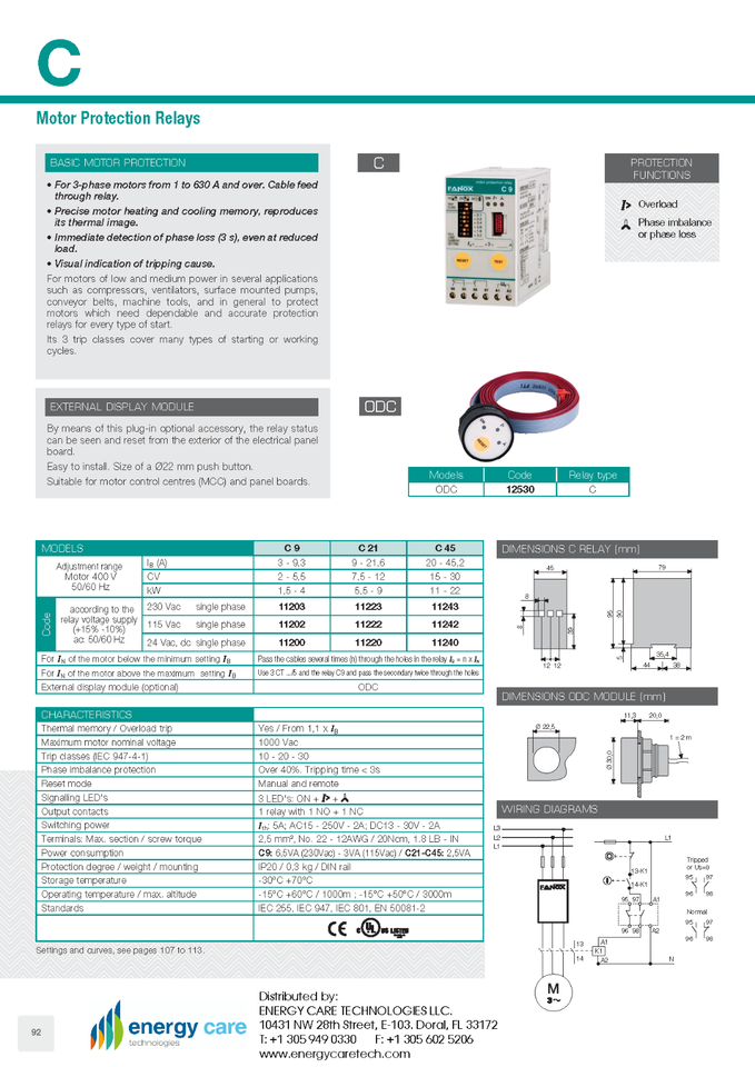 Fanox Motor Protection Relay (C): Overload, Phase loss, Phase Imbalance ...
