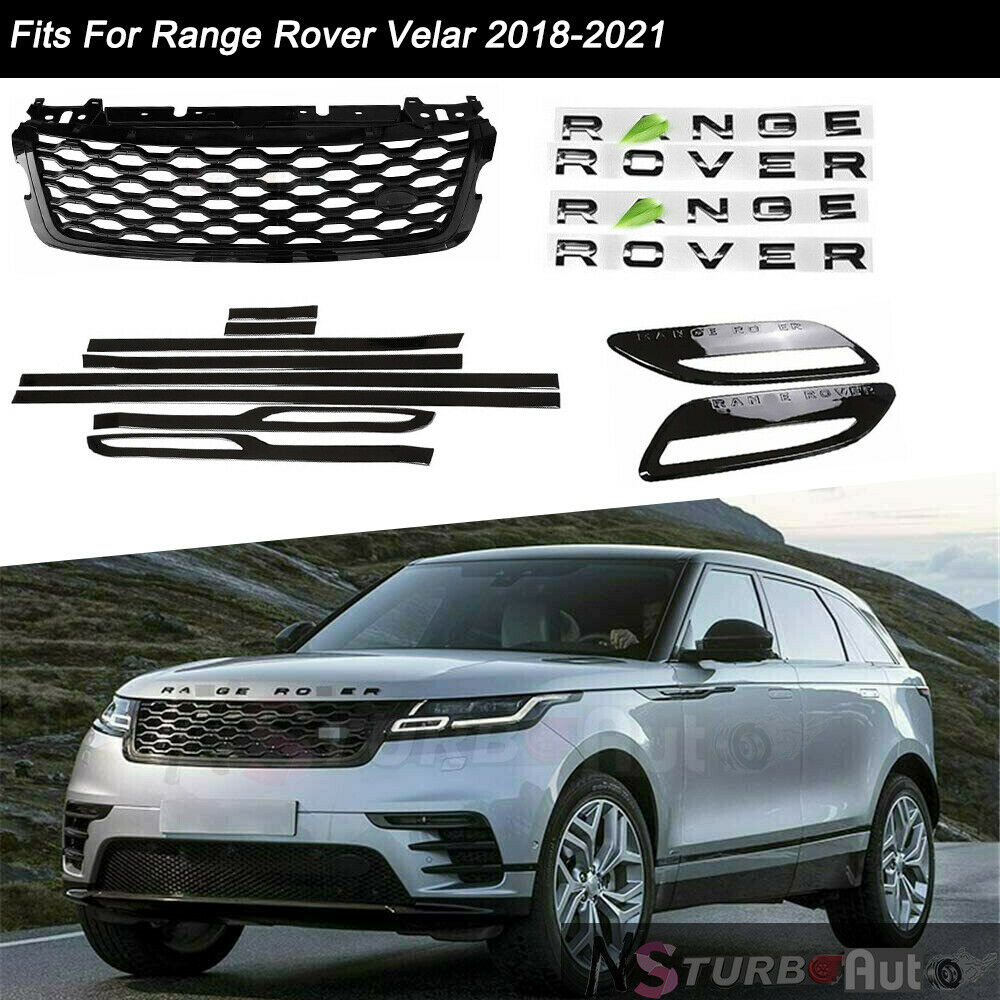 Front Rear Grille Mesh Bar Vent side trims Fits for Range Rover Velar ...
