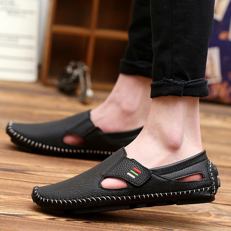 Men's Driving Casual Leather Shoes Lazy Peas Breathable Moccasins ...