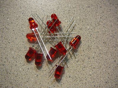 QT OPTOELECTRONICS 5mm Through Hole Standard Red LED Tapered **NEW ...