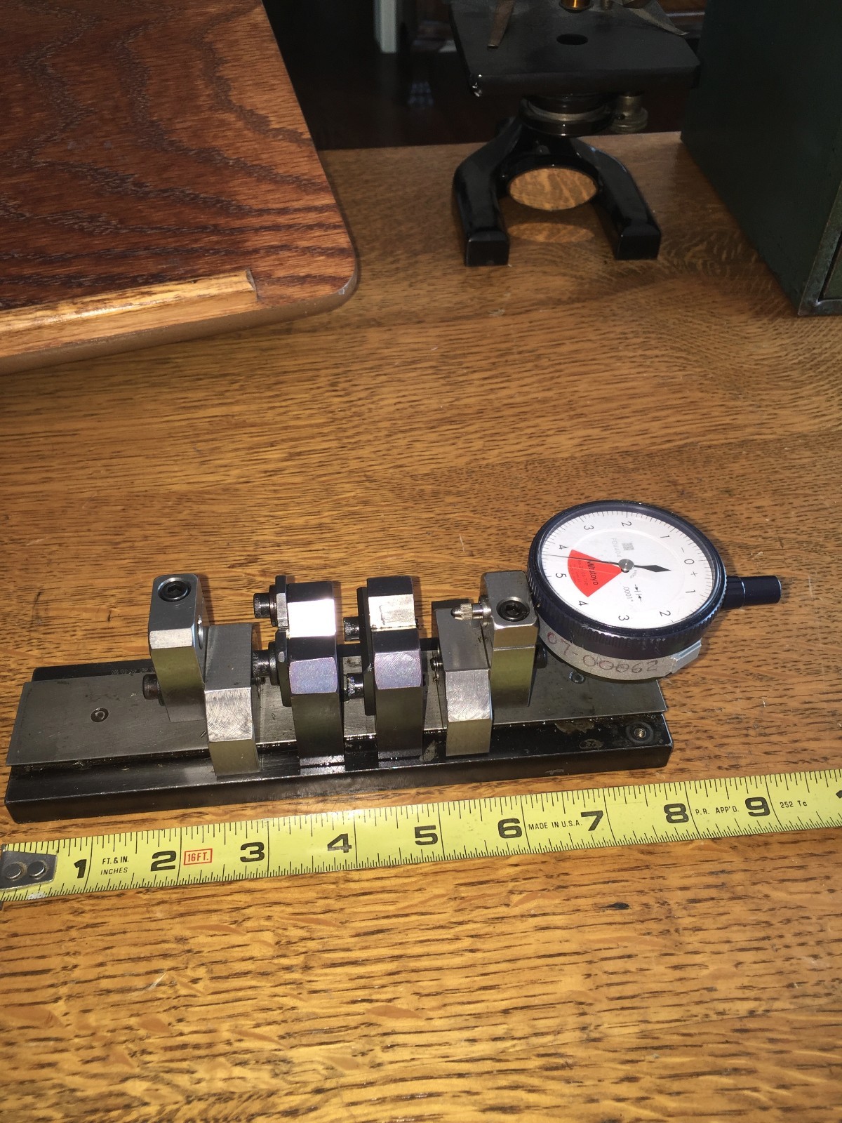 BENCH MICROMMETER PRECISION GAGE FIXTURE 8" X 2" MITUTOYO INDICATORS V ...