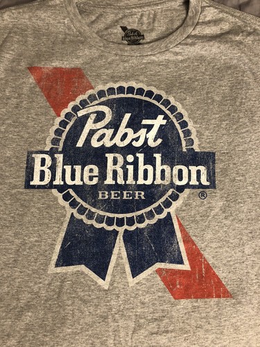 PBR PABST BLUE RIBBON T-Shirt Milwakee Beer Logo Graphic Tee Distressed ...