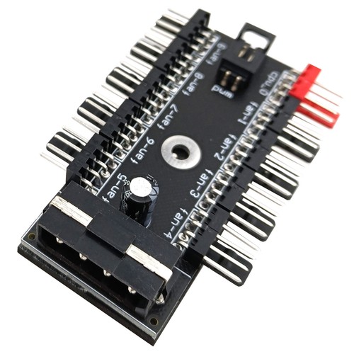 PC Fan 4pin 10 Channel Splitter Hub IDE 12V Power Connector Adapter PWM ...