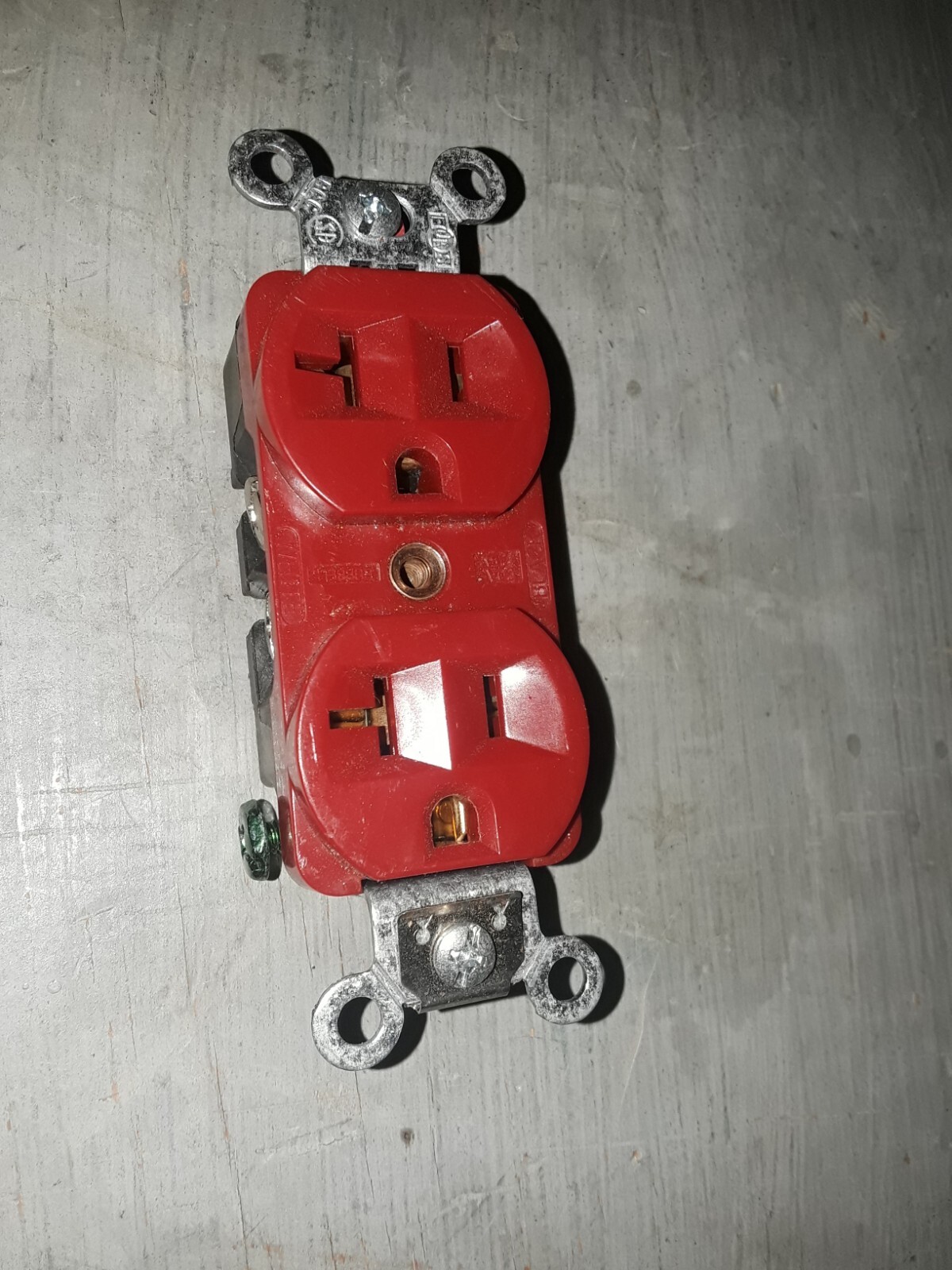 LOT of FIVE (5) HUBBELL RED DUPLEX RECEPTACLE 20A-125V Outlet 8300 | eBay