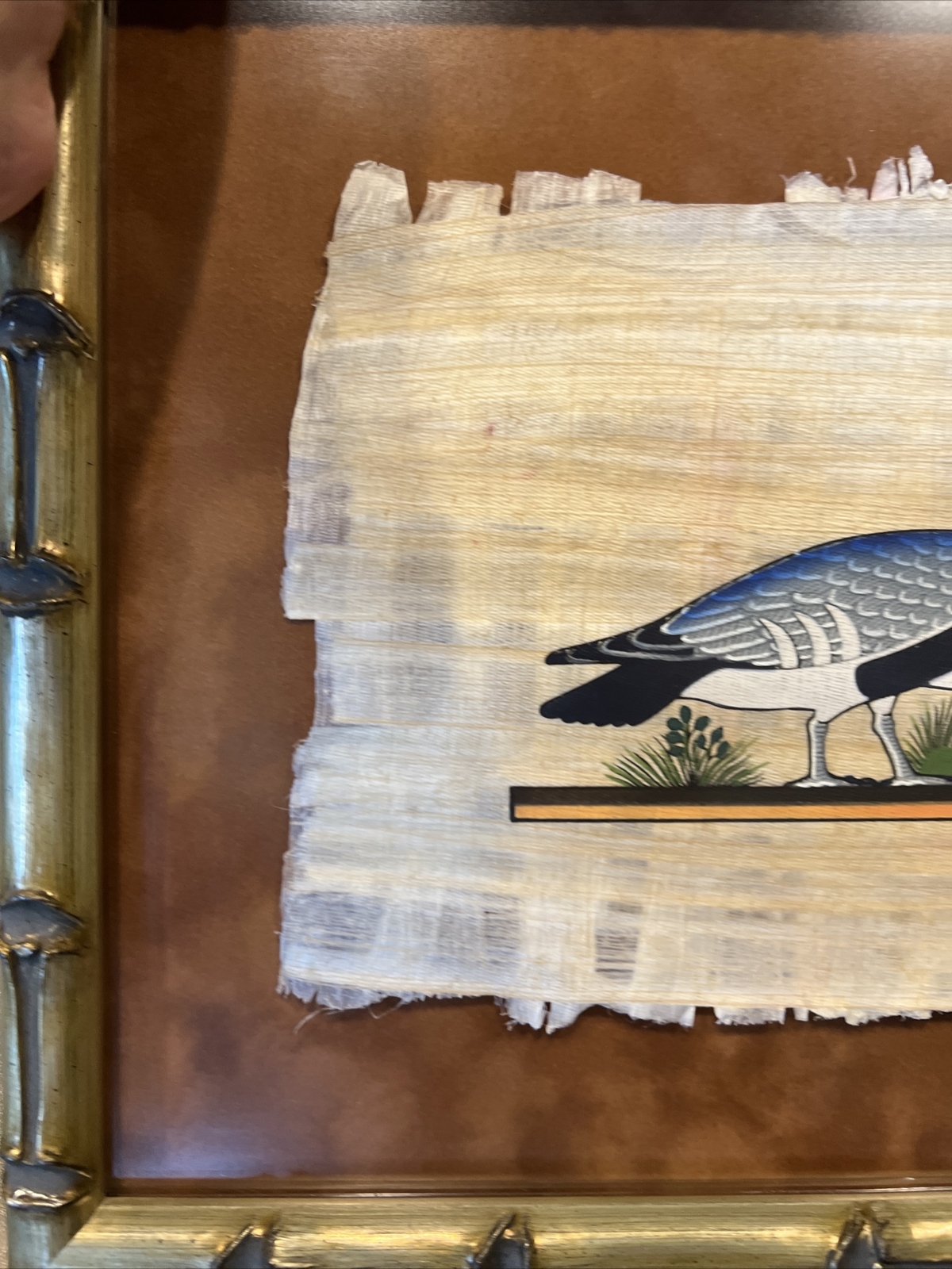 Vtg Delta Papyrus Factory Egypt Painting Geese Signed Birds Framed ...