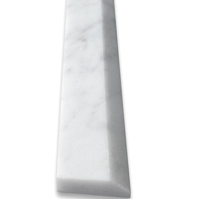 C19P Carrara White Marble Beveled Pencil Edging Trim Molding Polished ...
