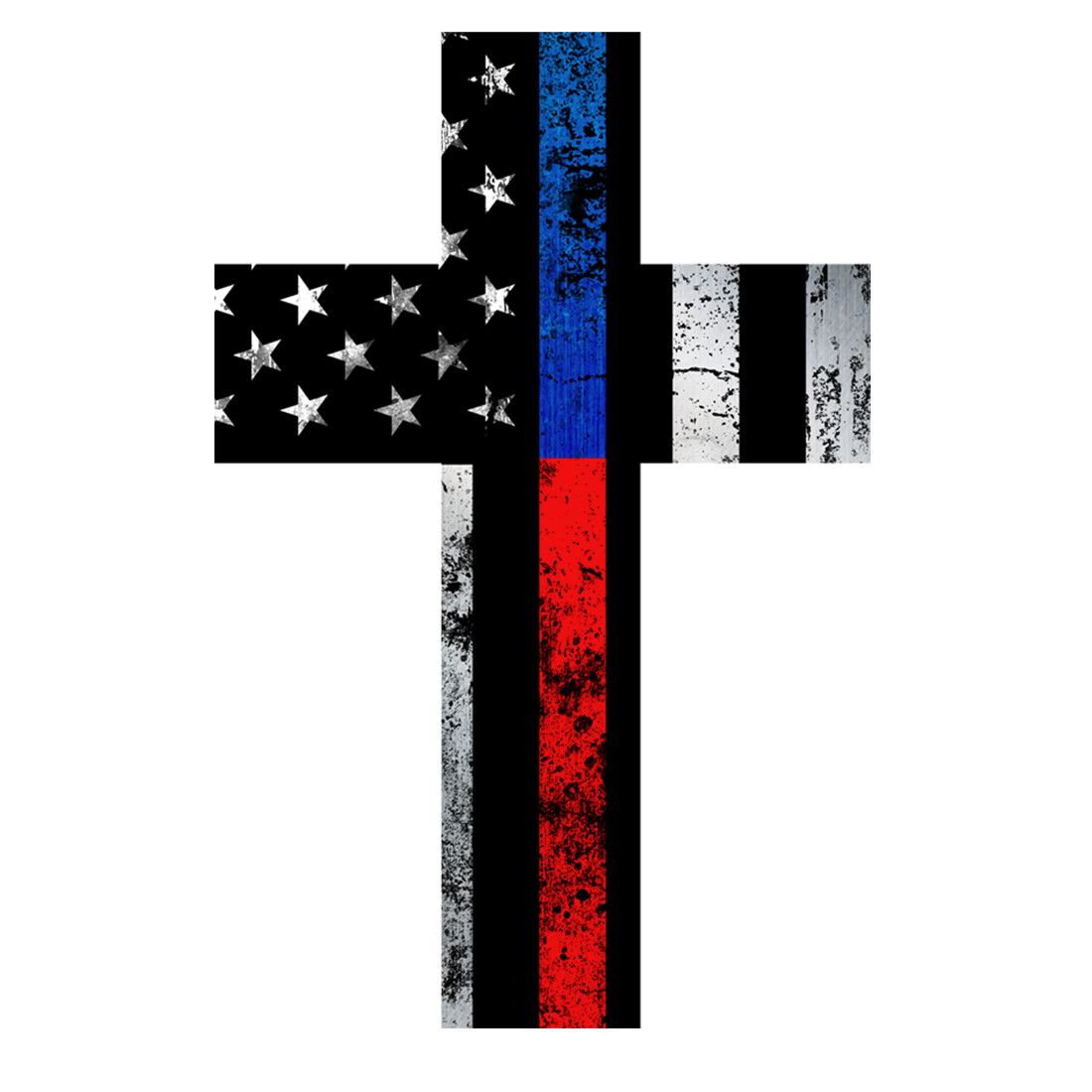 Thin Blue Red Cross Sticker - Car Truck Window Vinyl Decal USA FS2071 ...