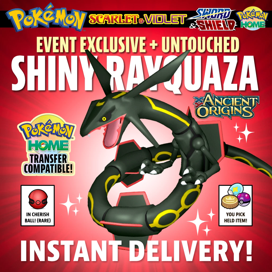 Legendary Pokemon Rayquaza Shiny