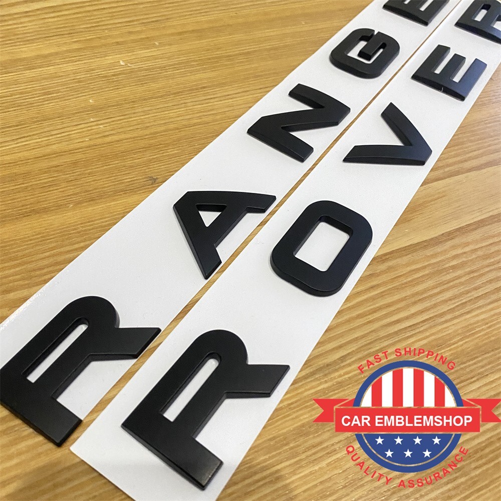 Matte Black Front Hood/Rear Trunk Letters Badge for Sport Evoque Velar ...