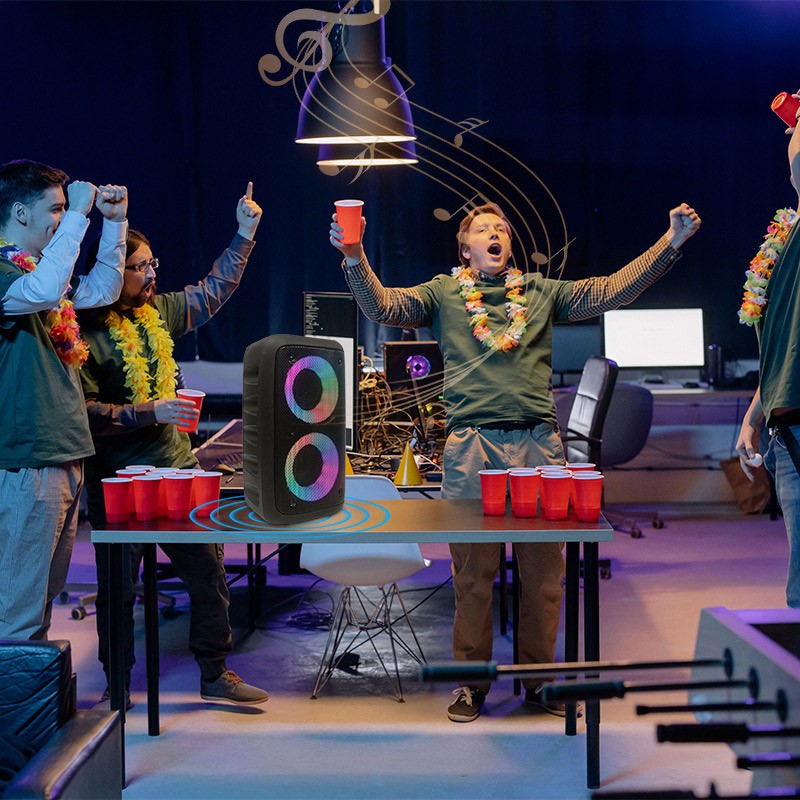 TWS RGB Portable Bluetooth Speaker Sub Woofer Heavy Bass Sound System ...