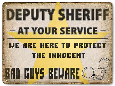 Deputy Sheriff Police metal sign male or female cop GIFT vintage style ...