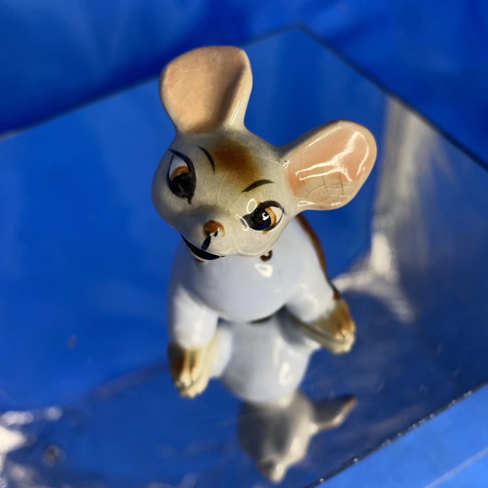 Vintage Ceramic Mouse In Overalls Cute Derpy Made In Japan 2.75” Tall ...