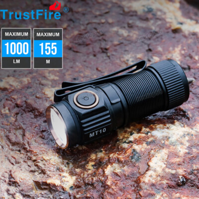 EDC Pocket Flashlight 1000LM Type-C Rechargeable LED MINI Torch W ...