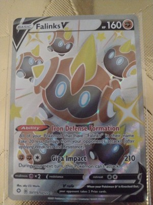 Pokemon Shiny Falinks V Shining Fates SV115/SV122 Full Art TCG Card ...