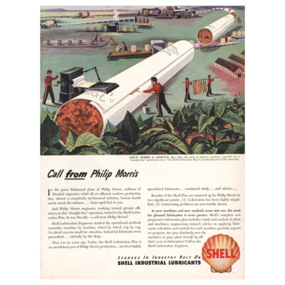 1946 Shell Industrial Lubricants: Philip Morris Vintage Print Ad | eBay
