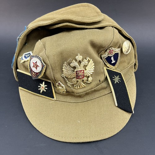 Vintage Russian Military Patches Pins Hat Green Soviet Lapel Sports ...