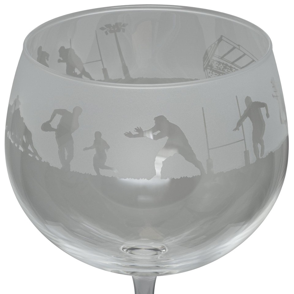 Gin Glass Decorated Rugby Copa Balloon Glassware Sport Sandblast Gift ...
