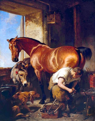 Edwin Landseer CANVAS PRINT Horse Farrier poster 16"X12" | eBay