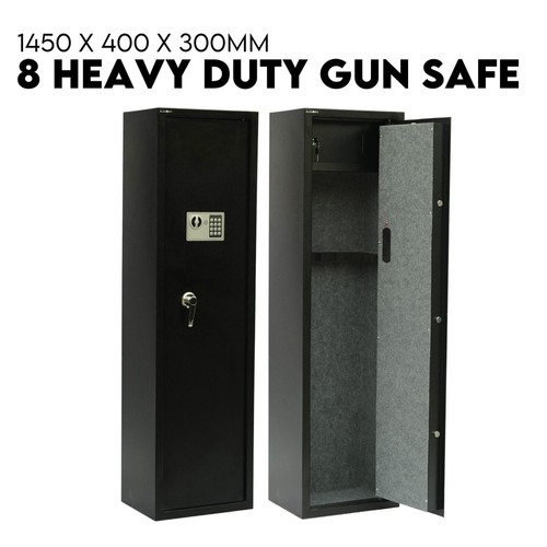 8 Gun Safe Firearm Rifle Storage Lock box Steel Cabinet Heavy Duty ...