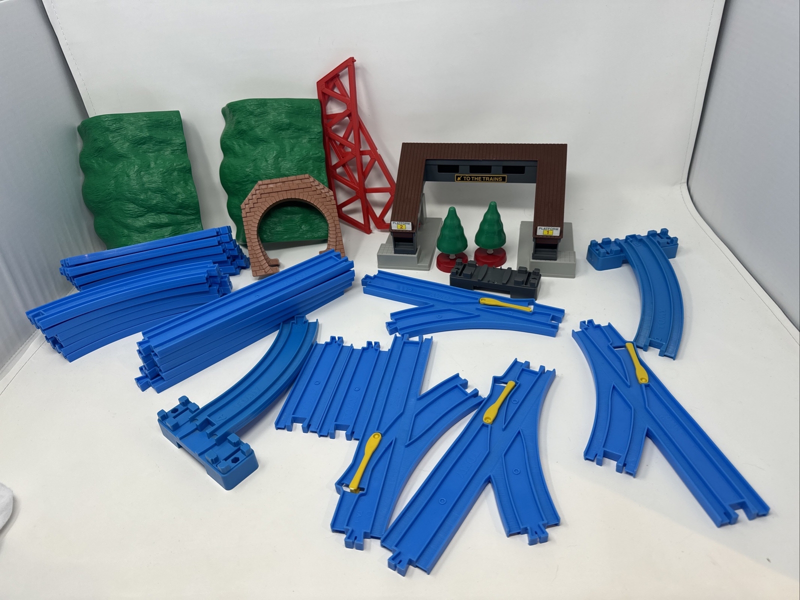 Large Lot Of Tomy Trackmaster Thomas Train Blue Tracks & Accessories ...