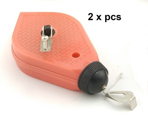 2Pcs Builders Chalk Line Reel 30 M/100 ft Rope String Brick Builders ...