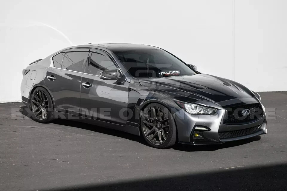 Performance Style CARBON FIBER Front Vented Hood For 14-Up Infiniti Q50 ...