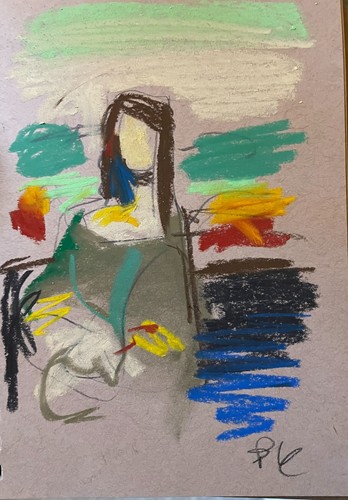 Mona Lisa Da Vinci Abstract Painting On Paper 5x8 BVC 2025 Original ...