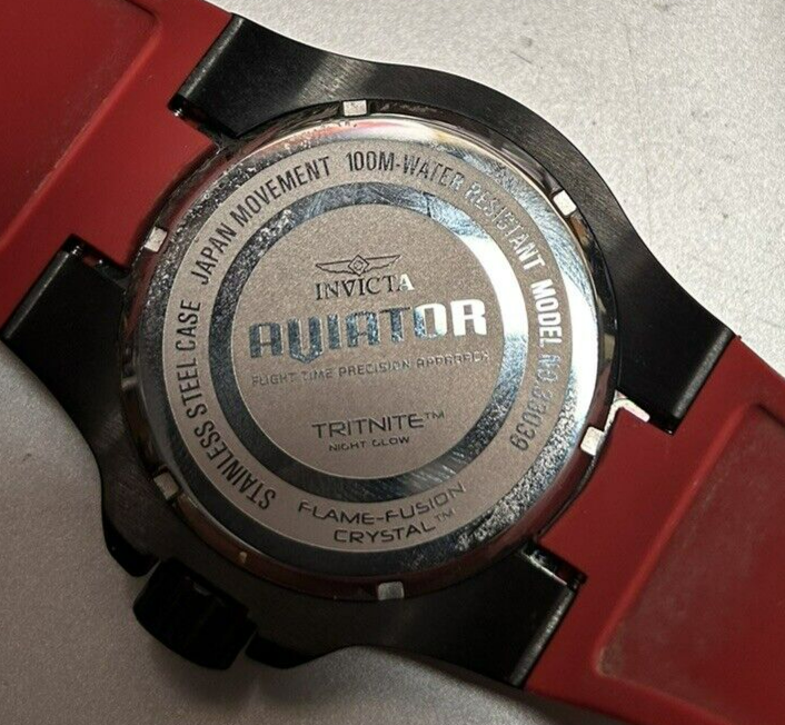 Invicta: Aviators Series Watch-Red/Black Face, Red Band | eBay