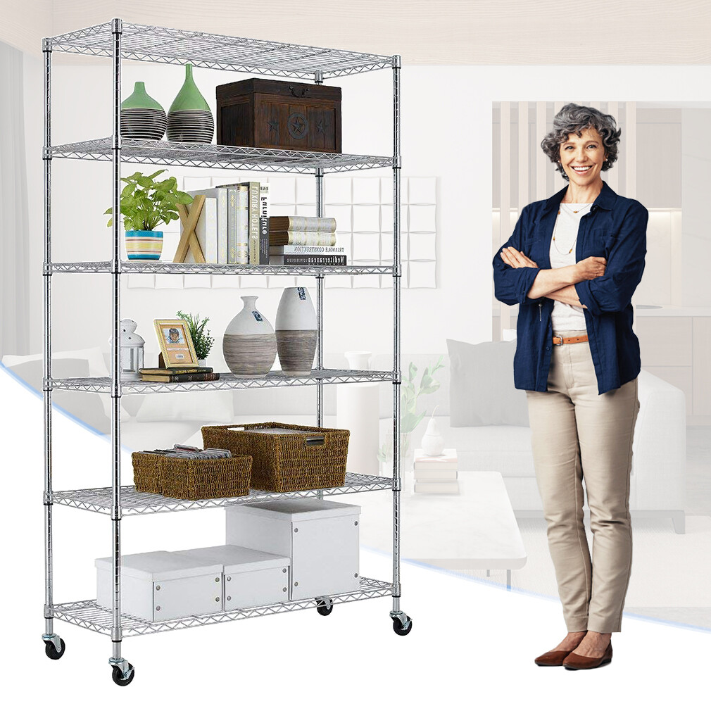 BestOffice WS-776 6 Tier Layer Shelf Adjustable Wire Metal Shelving ...