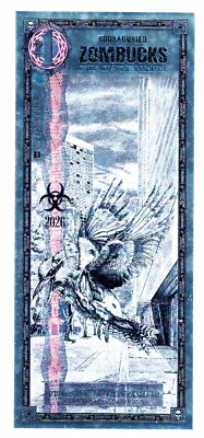2026 1 Zombucks World Kookaburied 1/1000th Silver Note .999 SP /10000 ...