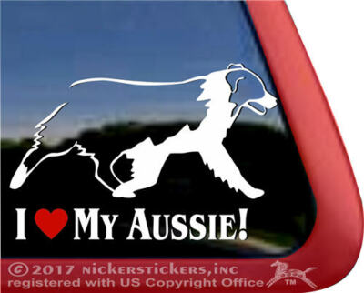 I Love My Aussie | Australian Shepherd Vinyl Dog Window Decal Sticker ...