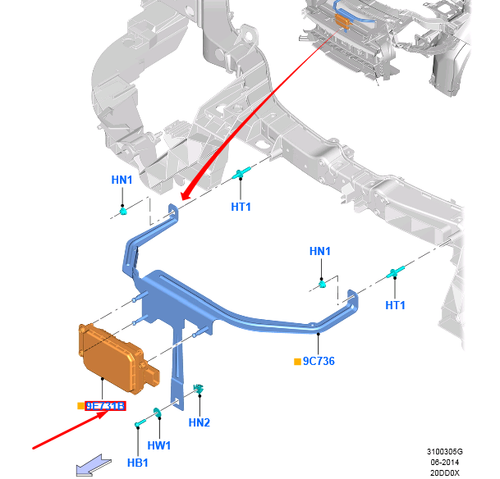FORD KUGA MK2 C520 Front Mounted Speed Distance Sensor 1875037 NEW ...